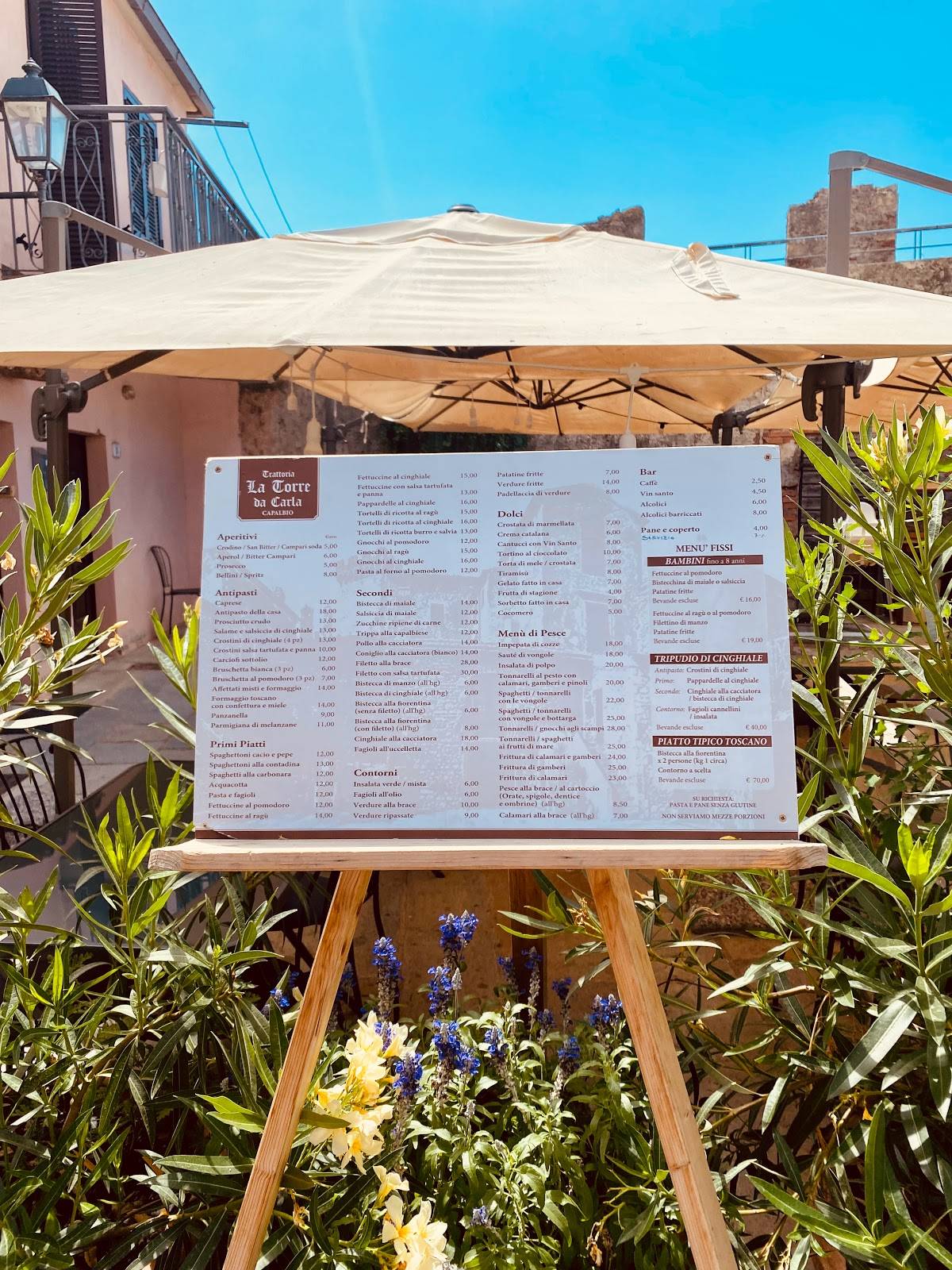 Menu da Trattoria Da Carla ristorante, Capalbio