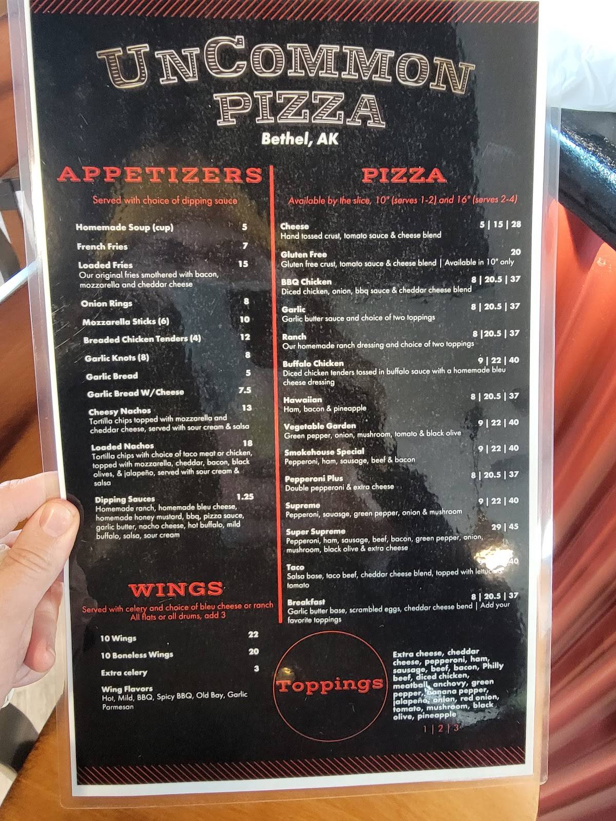 Menu at UnCommon Pizza 49 restaurant, Bethel