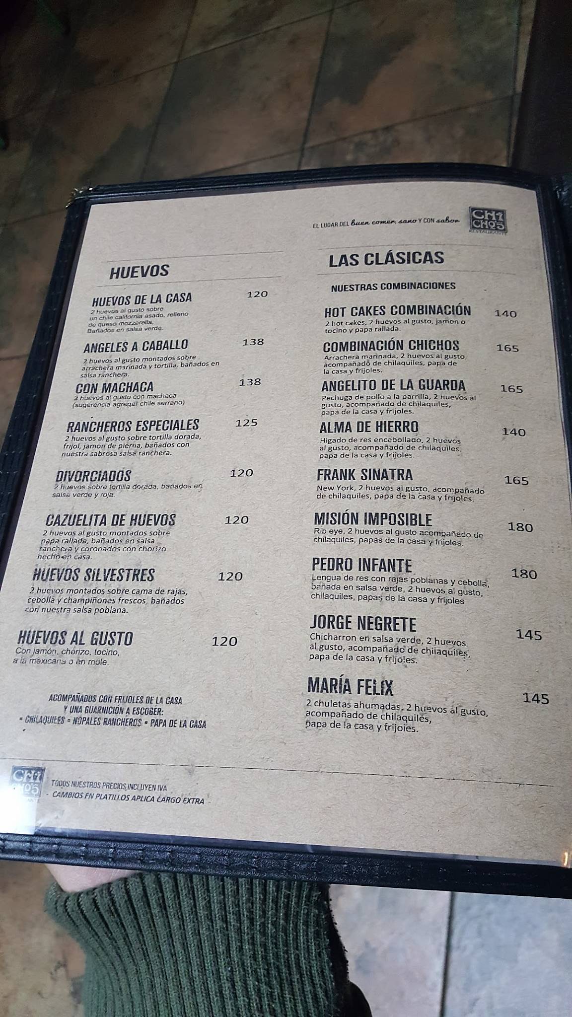 Menu at Restaurante Chichos, Tijuana