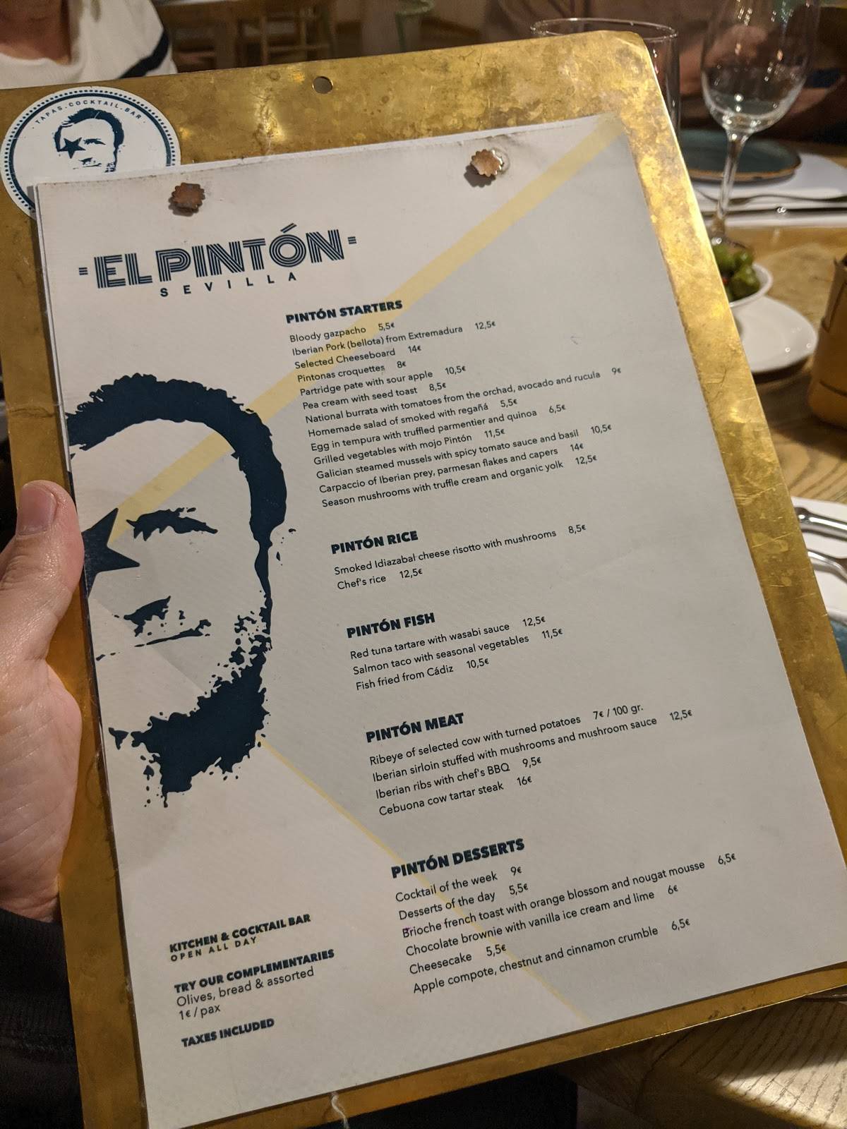 Menu at Restaurante El Pintón, Seville