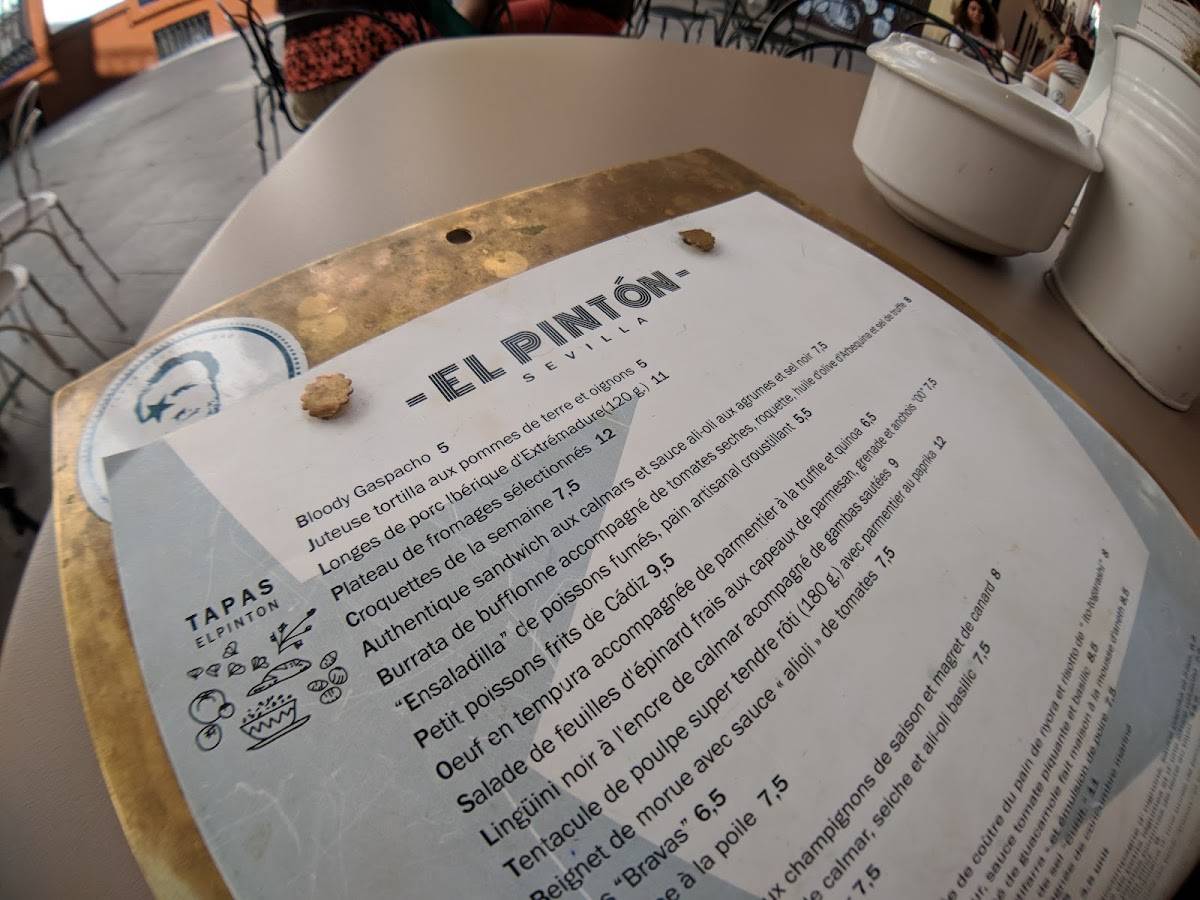 Menu at Restaurante El Pintón, Seville