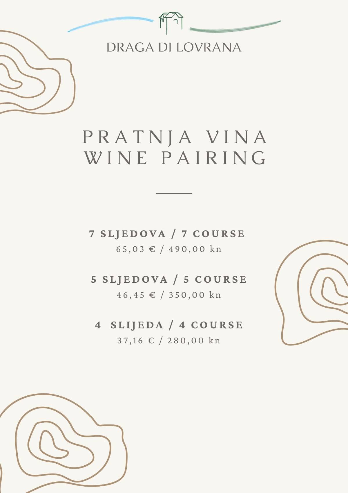 Menu at Restoran Draga di Lovrana restaurant, Lovran