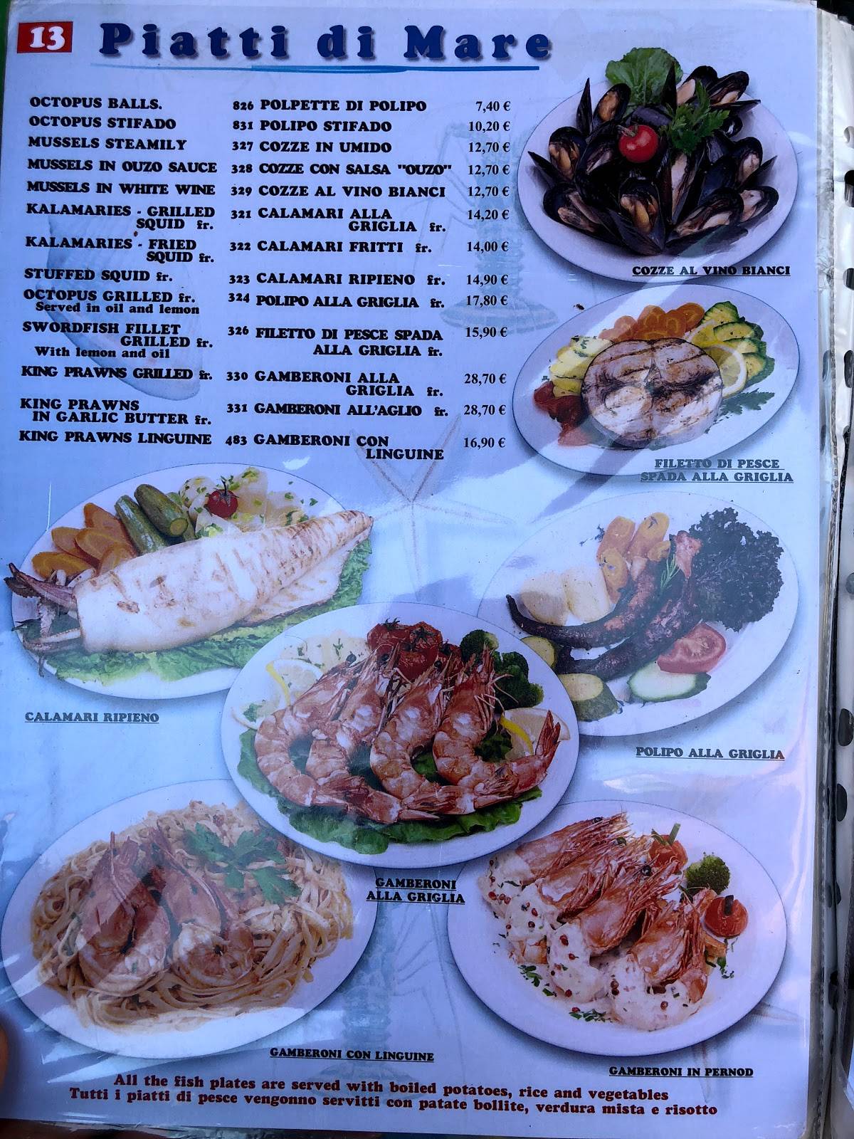 Menu at Romeo Restaurant, Rhodes