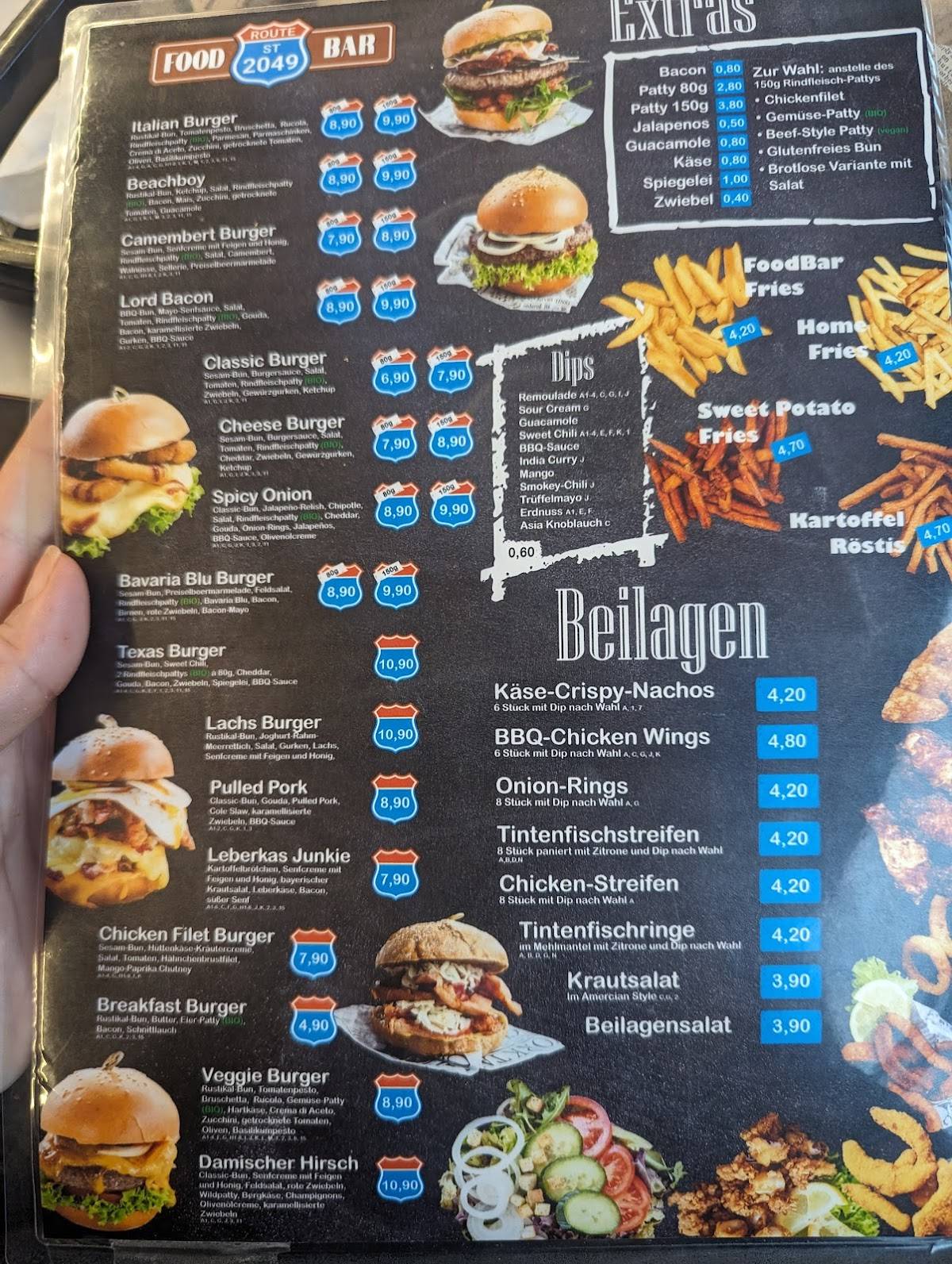 Speisekarte von Route ST 2049 Food Bar, Mainburg