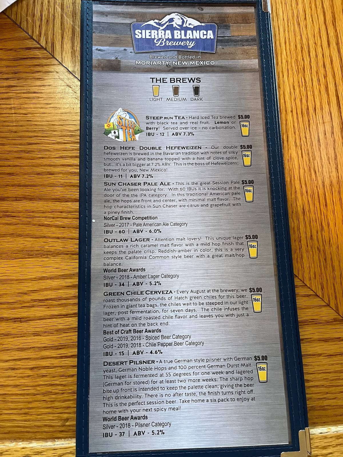 Menu at Rio Grande Grill and Tap Room pub & bar, Ruidoso