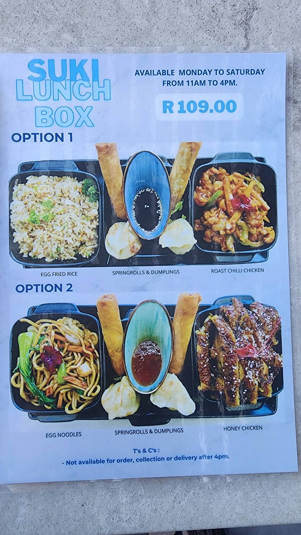 Menu at SUKI Sushi & Asian Cuisine restaurant, Port Elizabeth
