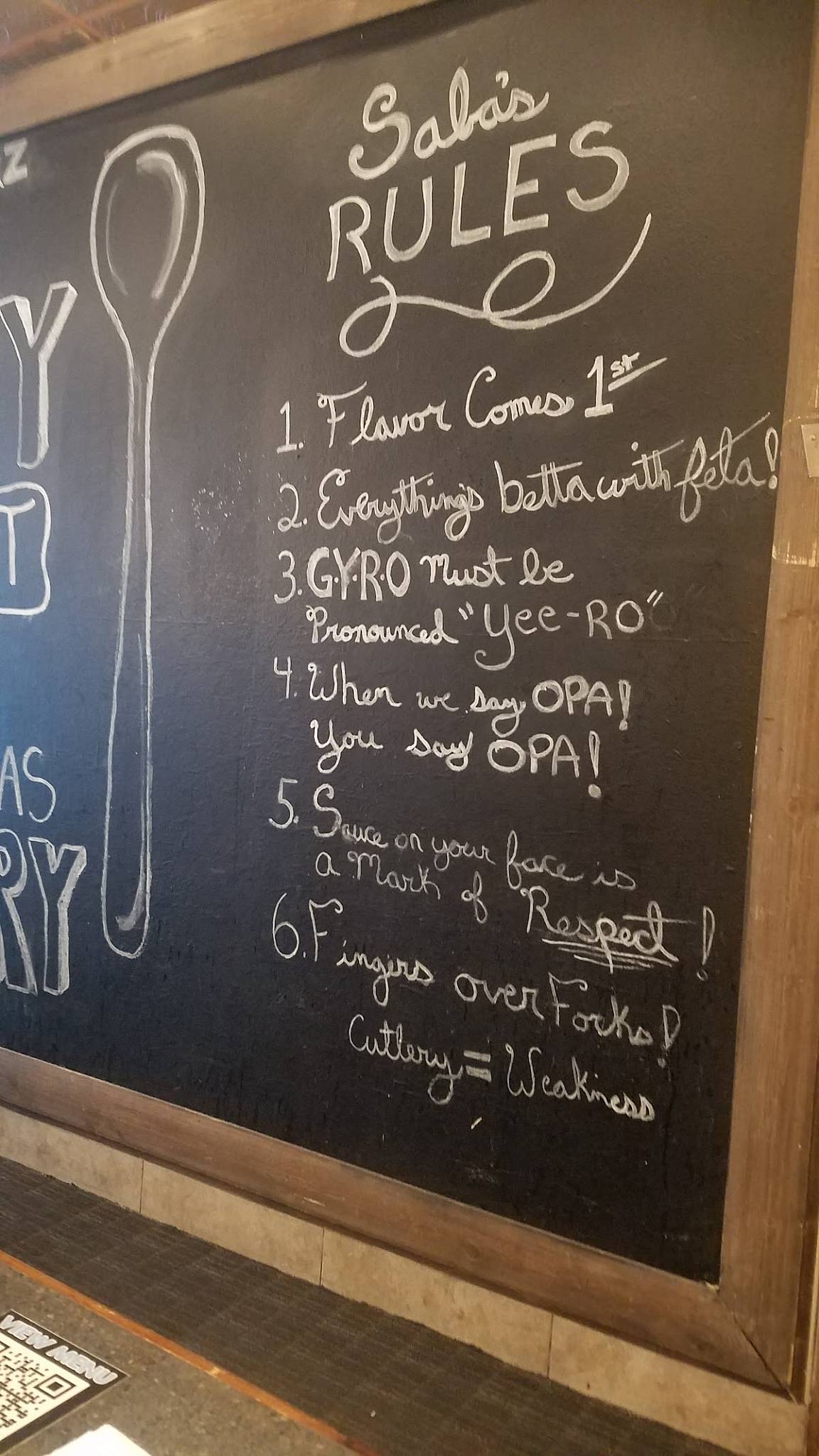 Menu at Saba's Mediterranean Kitchen restaurant, Phoenix