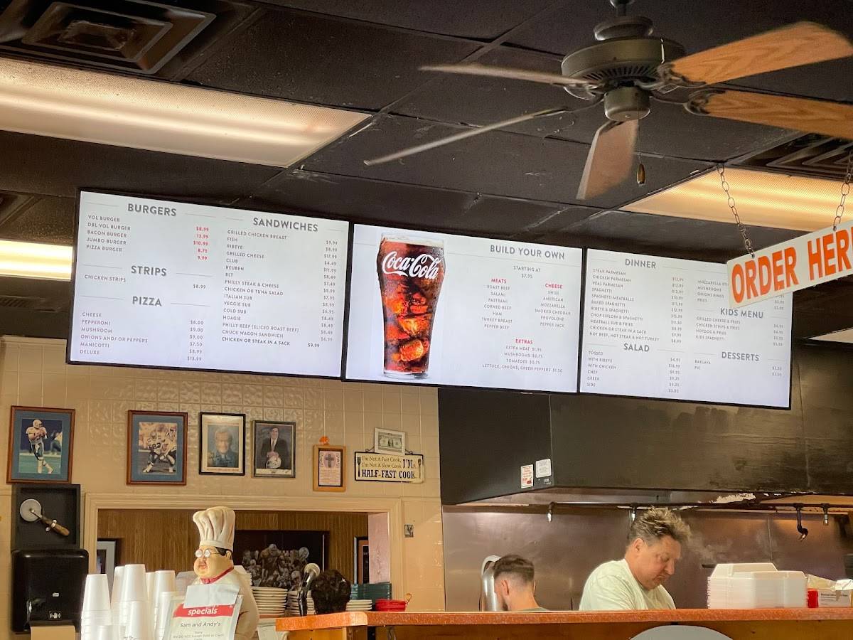 Menu at Sam & Andy's West restaurant, Knoxville, Kingston Pike #165