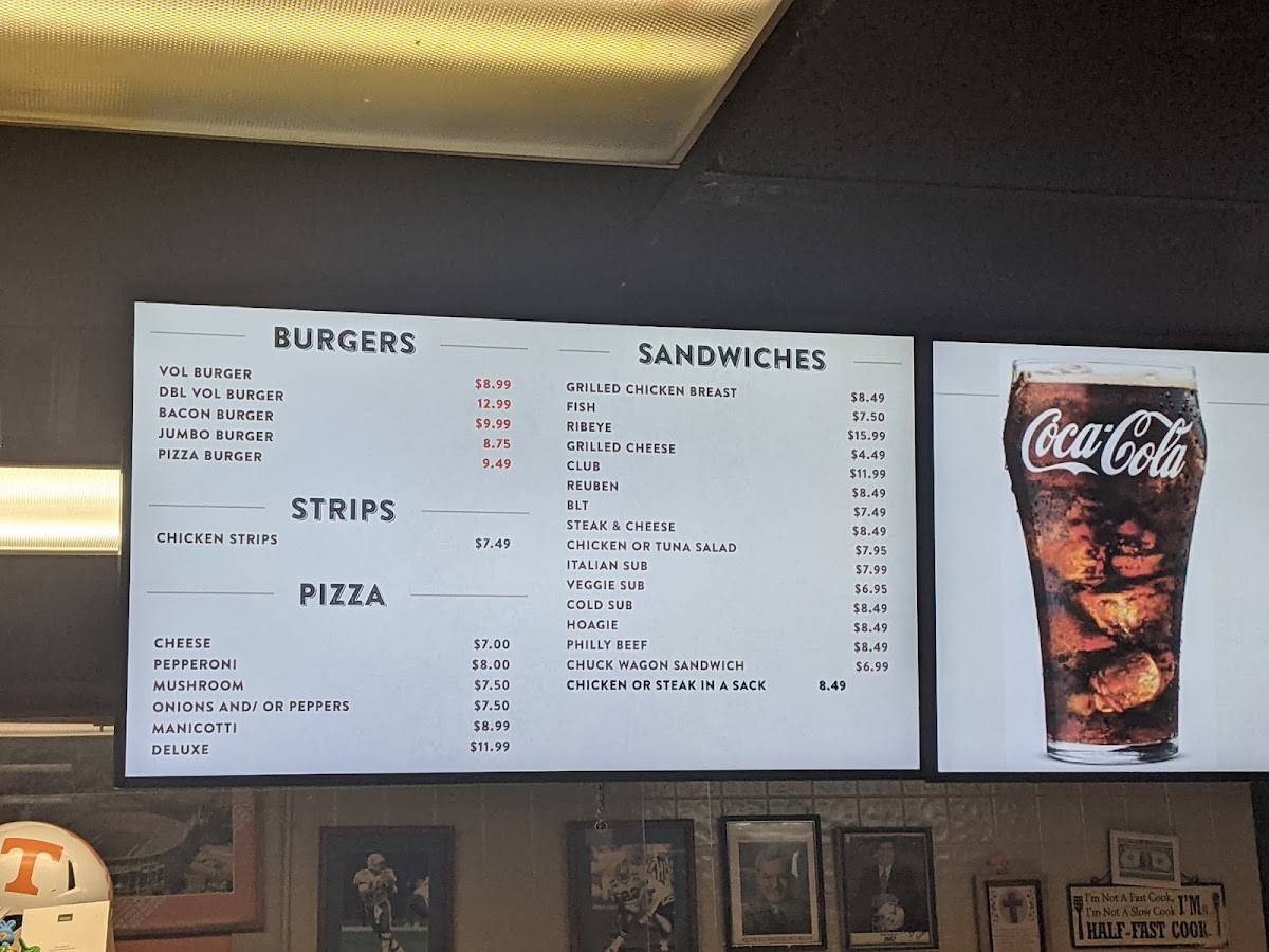 Menu at Sam & Andy's West restaurant, Knoxville, Kingston Pike #165