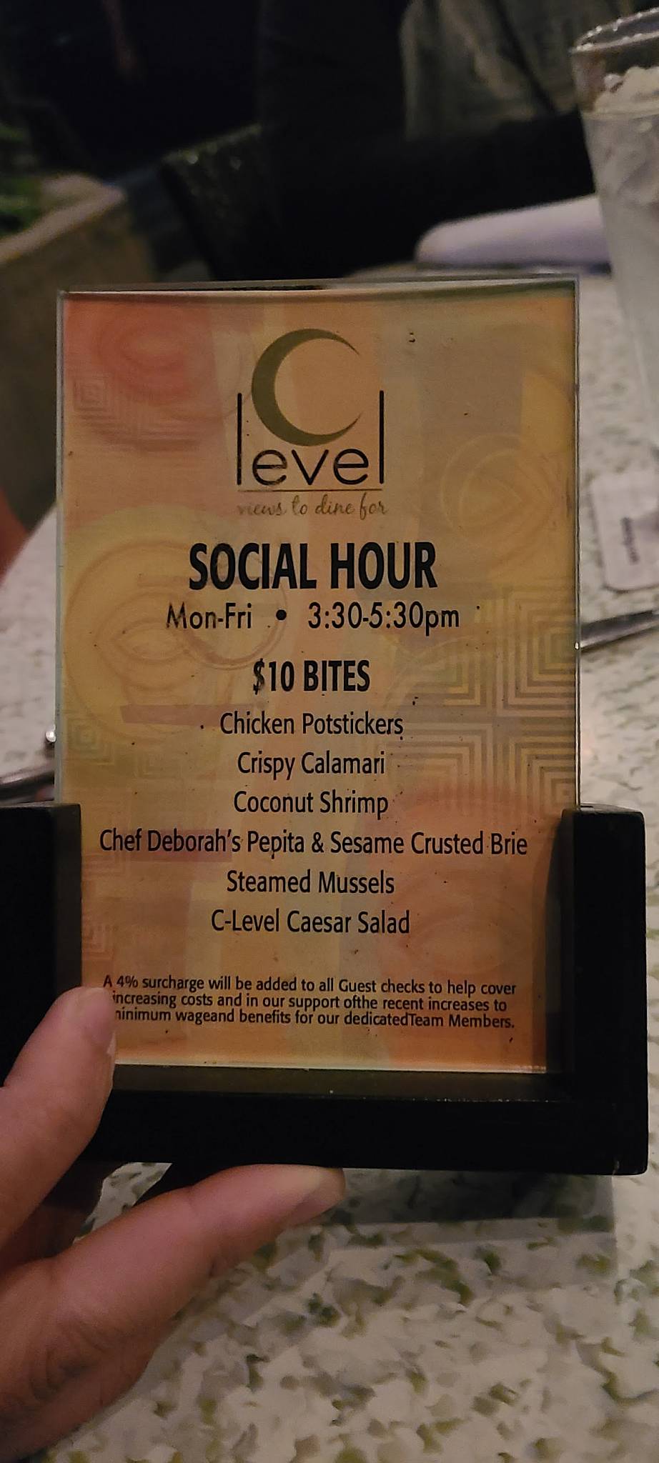 Menu at C Level Lounge steakhouse, San Diego, 880 Harbor Island Dr