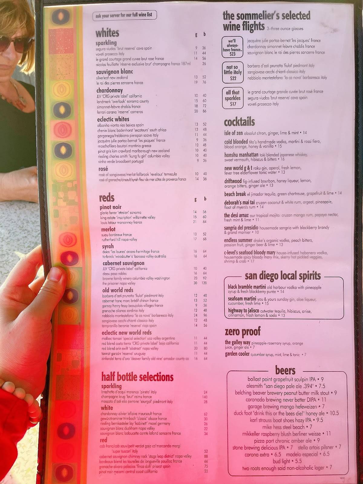 Menu at C Level Lounge steakhouse, San Diego, 880 Harbor Island Dr