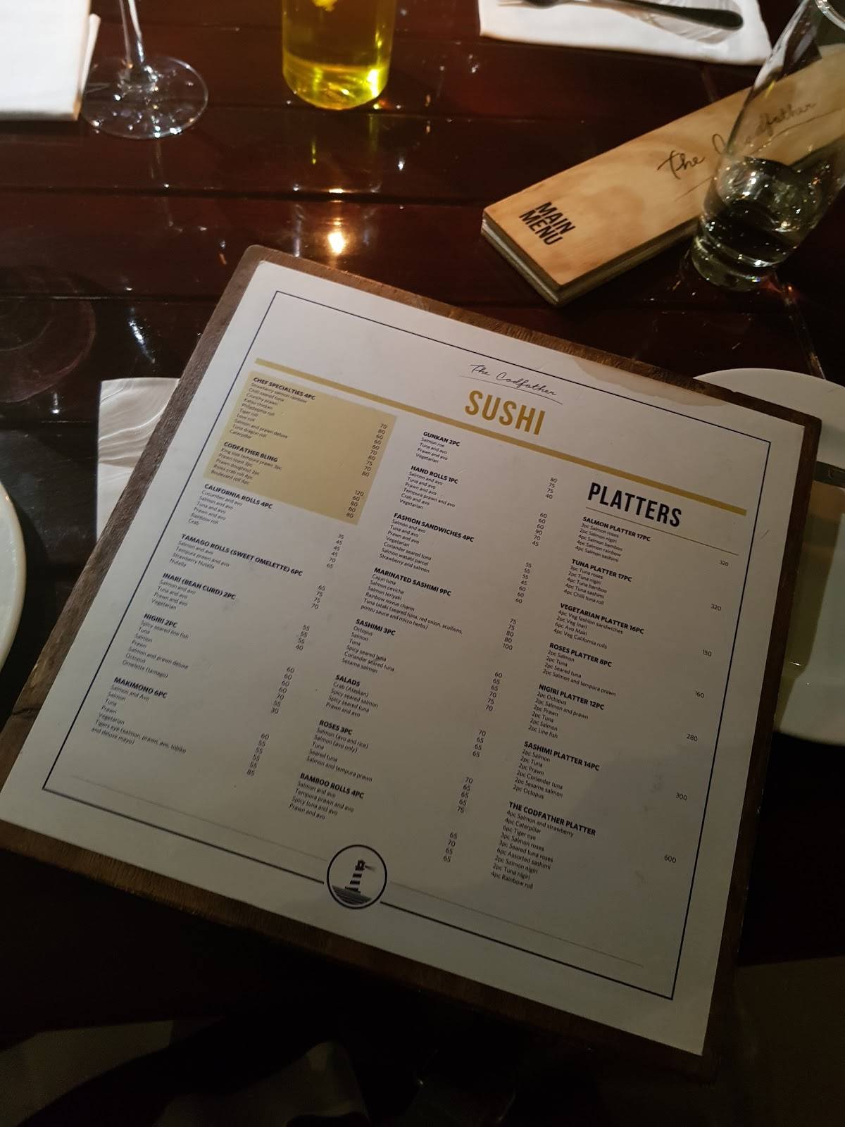 Menu at The Codfather Sandton restaurant, Sandton, 3 Stan Rd