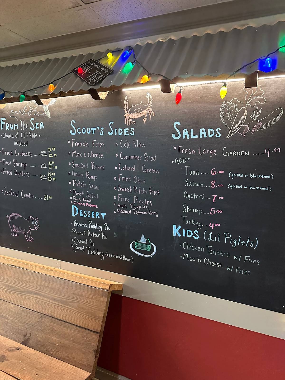 Menu at Scoot's BBQ, Gloucester Point