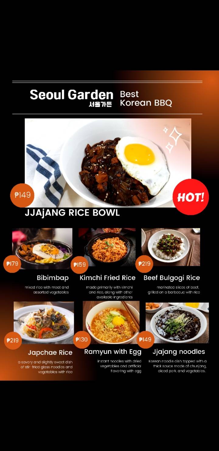 Menu at Seoul Garden Korean BBQ Restaurant, Pasig