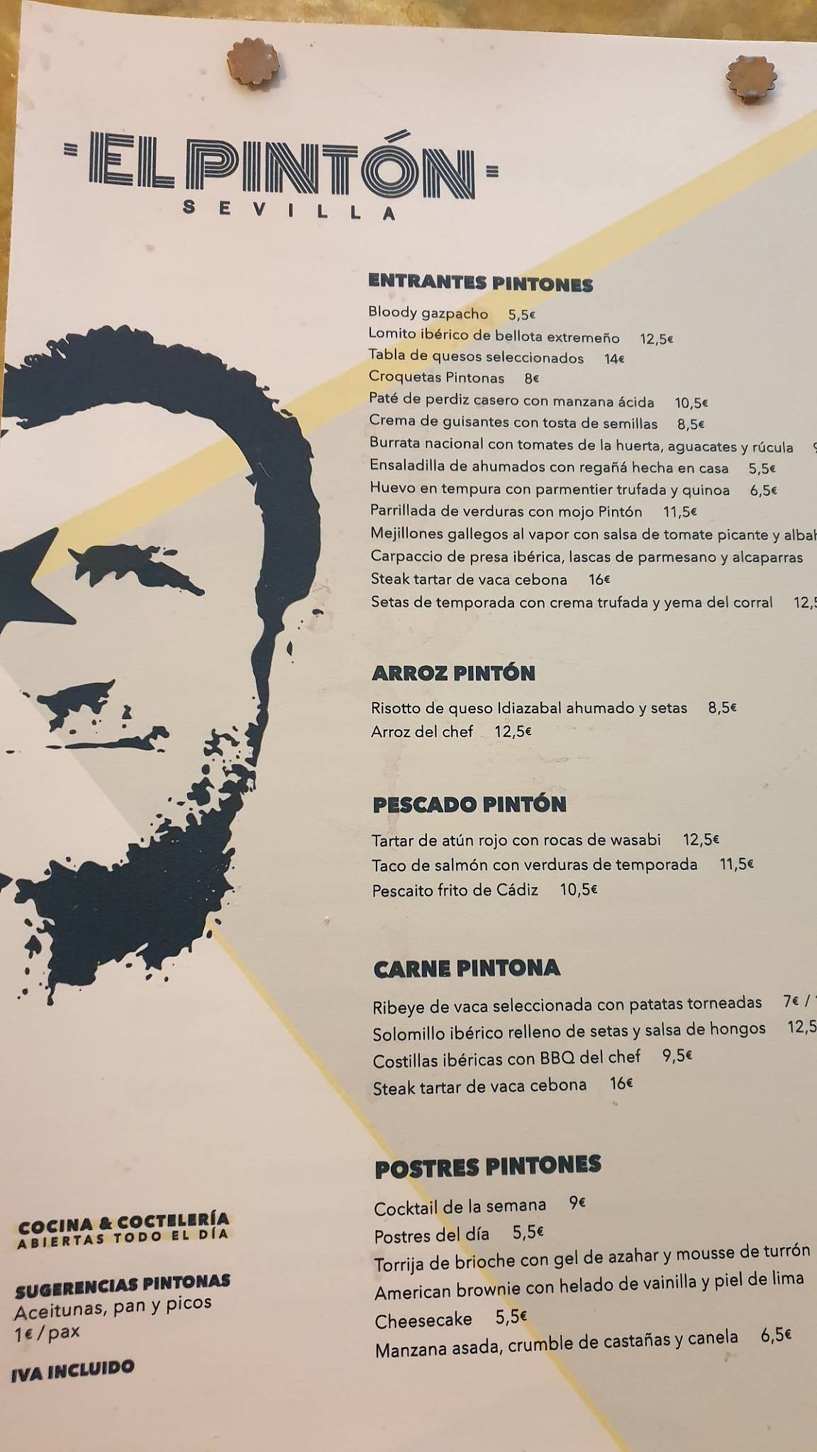 Menu at Restaurante El Pintón, Seville
