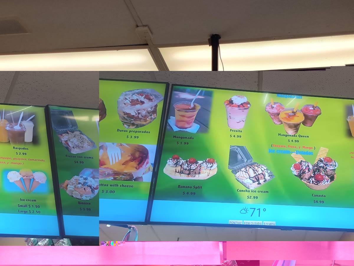 Menu at Sheila's Bakery, Pontiac