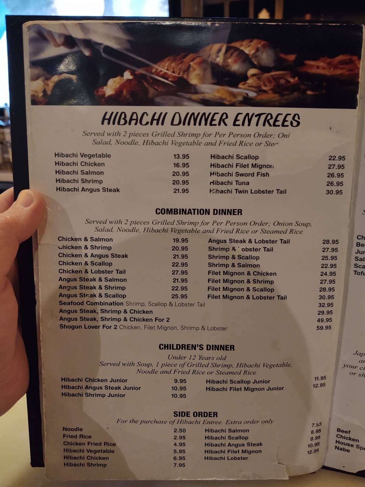 Menu at Shogun Japanese Steakhouse, Sushi & Thai, Bismarck