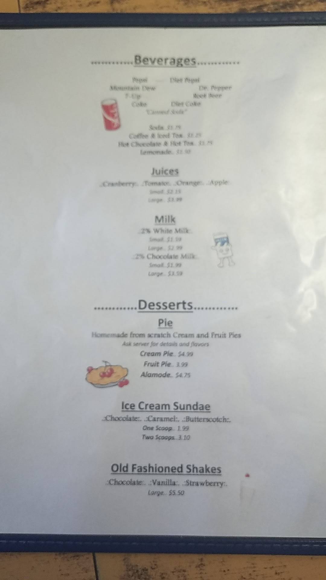 Menu at Skyline Cafe, Powell, 141 E Coulter Ave
