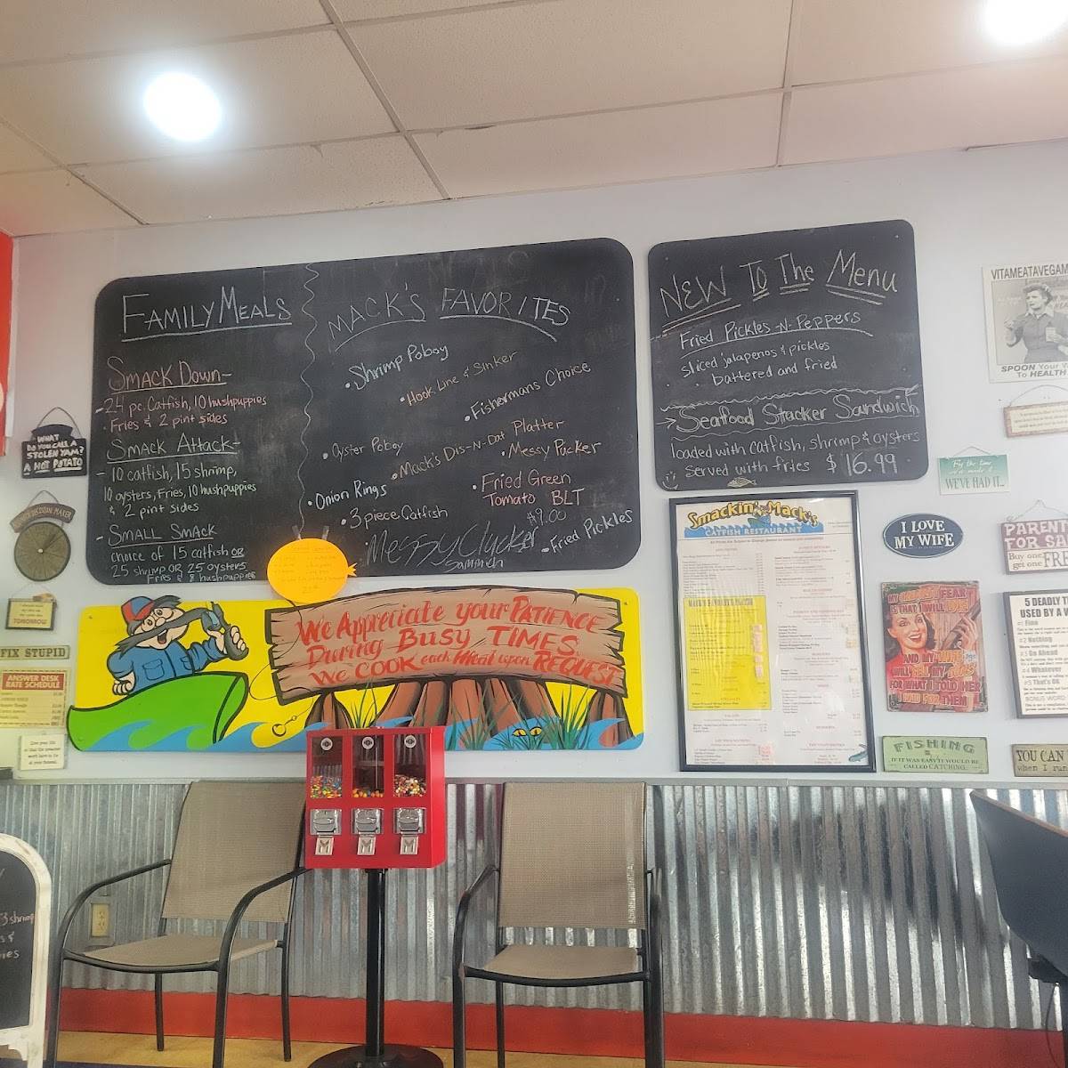 Menu at Smackin Mack's restaurant, Alexandria