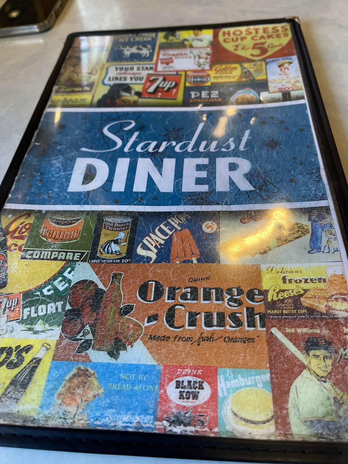 Menu at Stardust Diner cafe, Vancouver