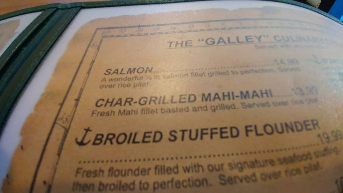 Menu at Ocean Galley Seafood steakhouse, Statesboro