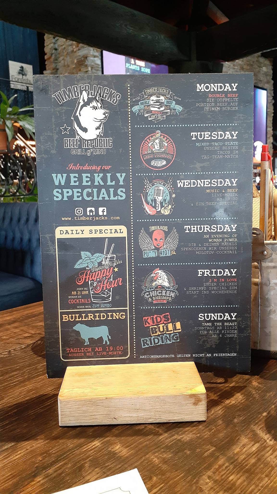 Speisekarte von Timberjacks Kassel steakhaus, Kassel