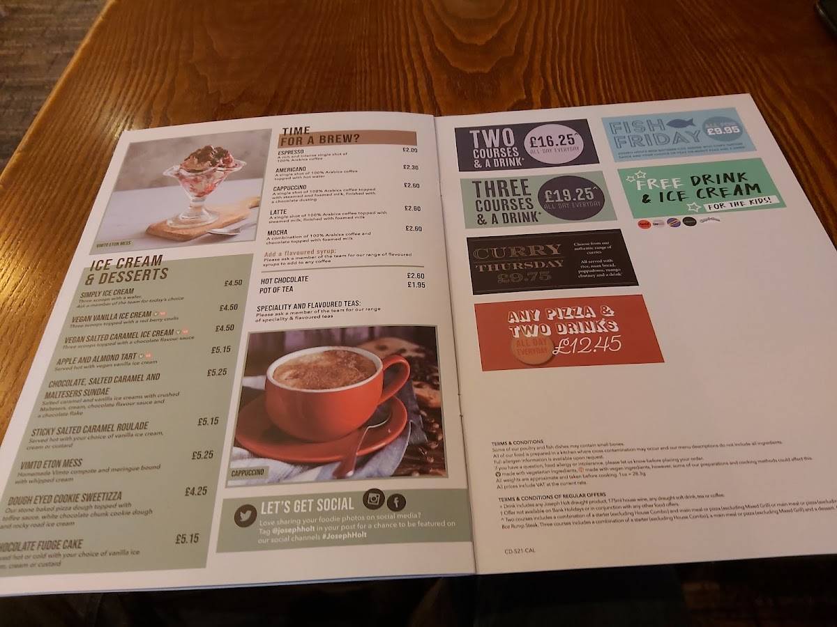 Menu at Cat & Lion pub & bar, Warrington