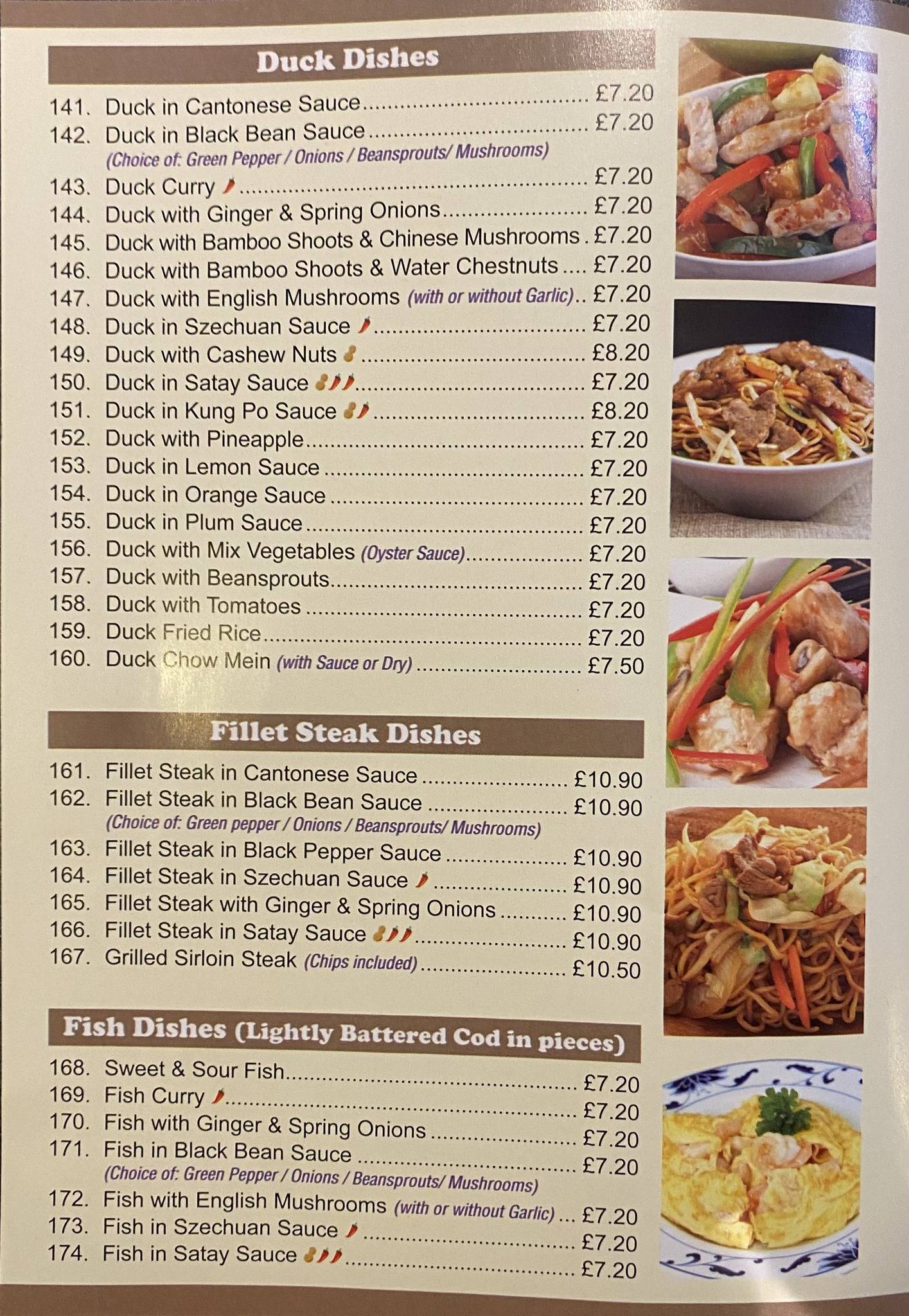 Menu at Sun Sing restaurant, Nantwich