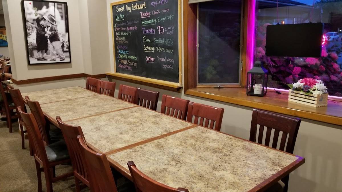 Menu at Sunset Bay Restaurant, Irving, 954 Main Rd