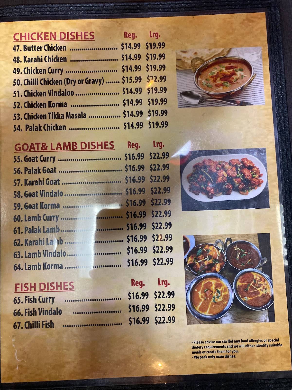 Menu at Payal Chaat House and Restaurant, Surrey