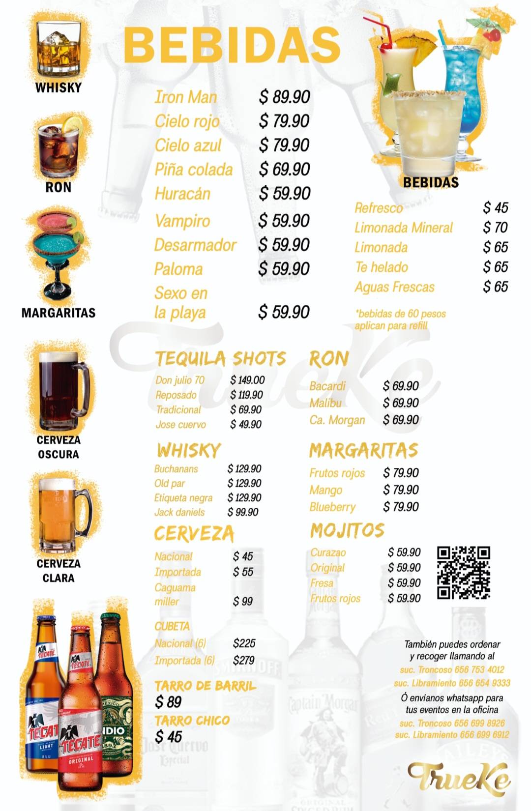 Carta del pub y bar TRUEKE COMIDA Y AMIGOS, Ciudad Juarez, Trueke ...