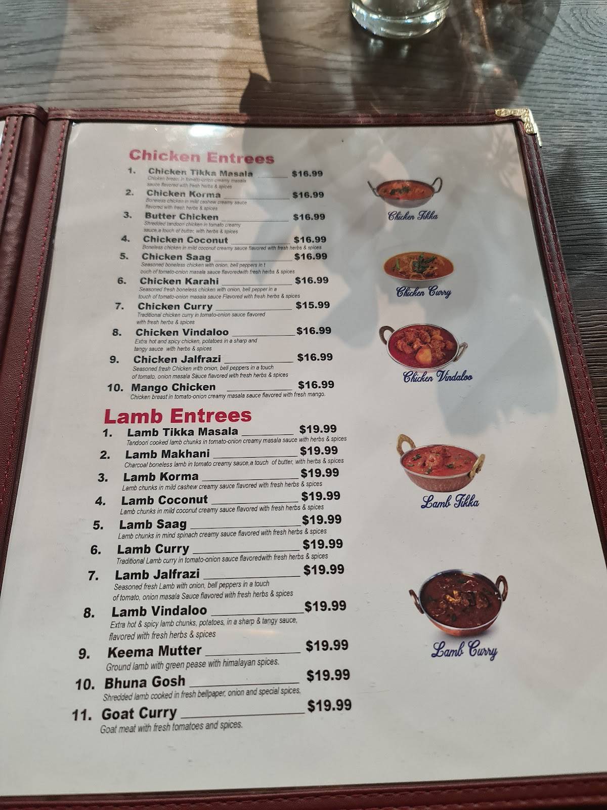 Carta del restaurante Taal Cultural Cuisine of India, Brea, 975 E Birch St