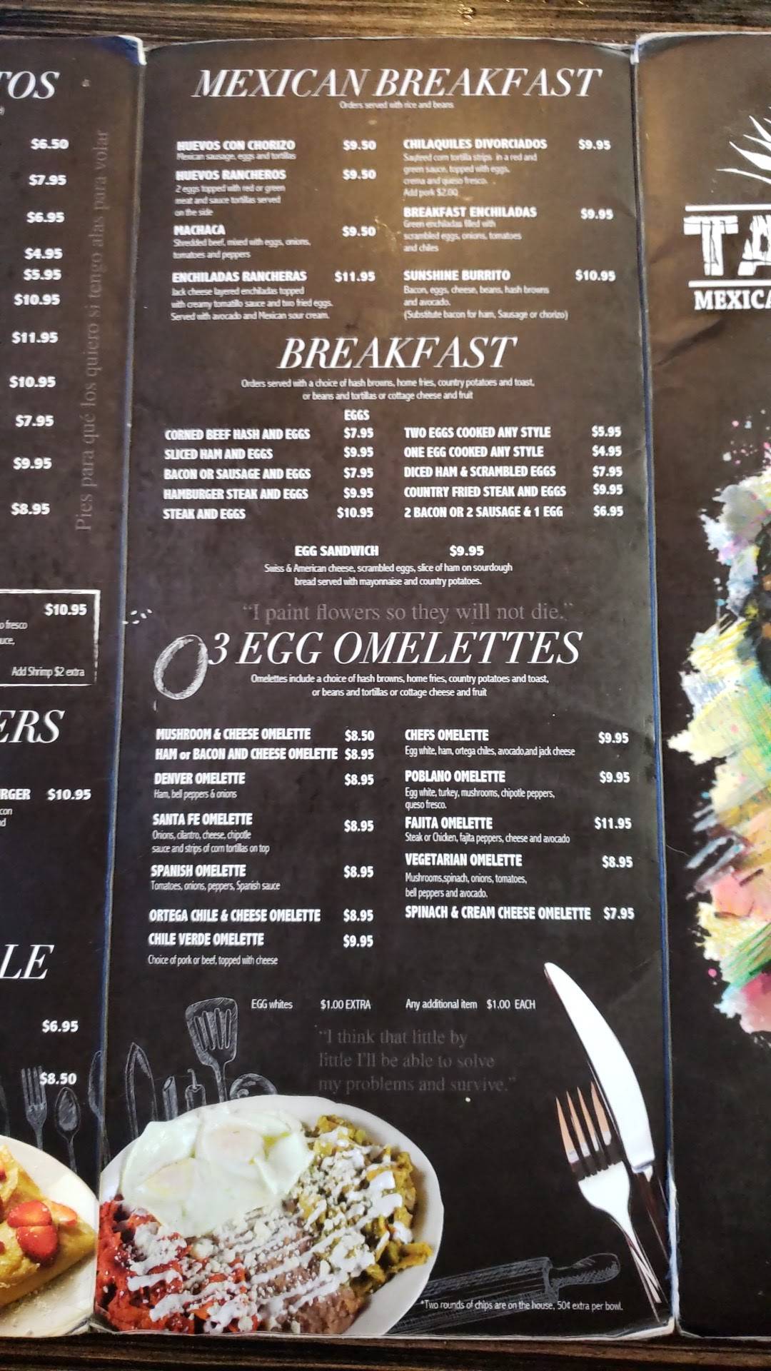Menu at Taco Joe's Mexican Restaurant, Highland, Highland Ave