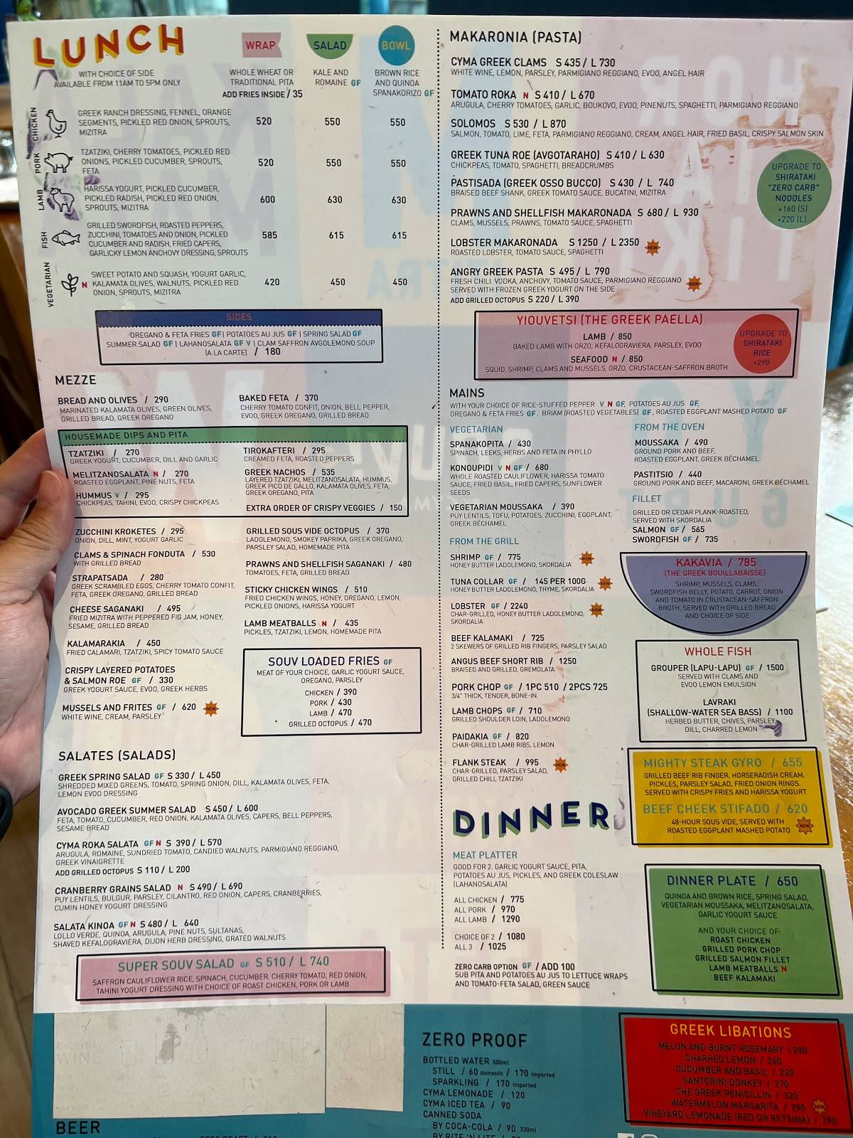 Menu at SOUV! by Cyma restaurant, Taguig