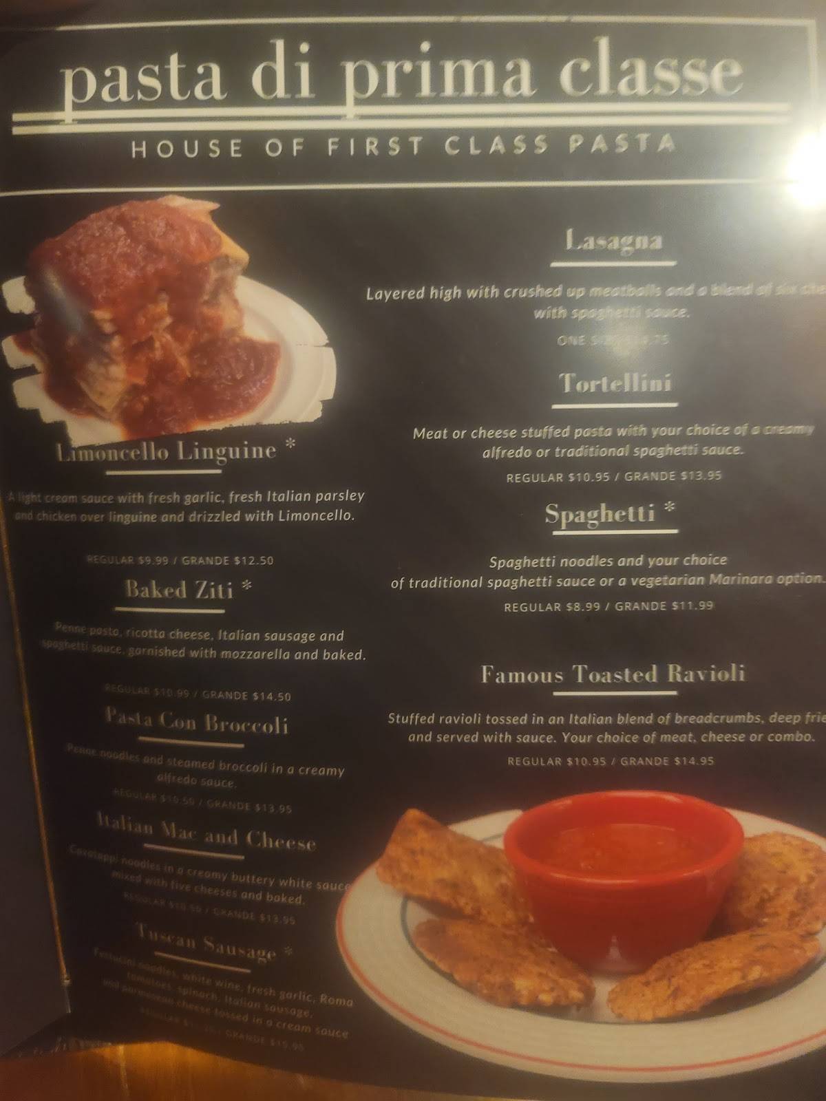 Menu at Teddy Spaghettis pizzeria, Muskegon