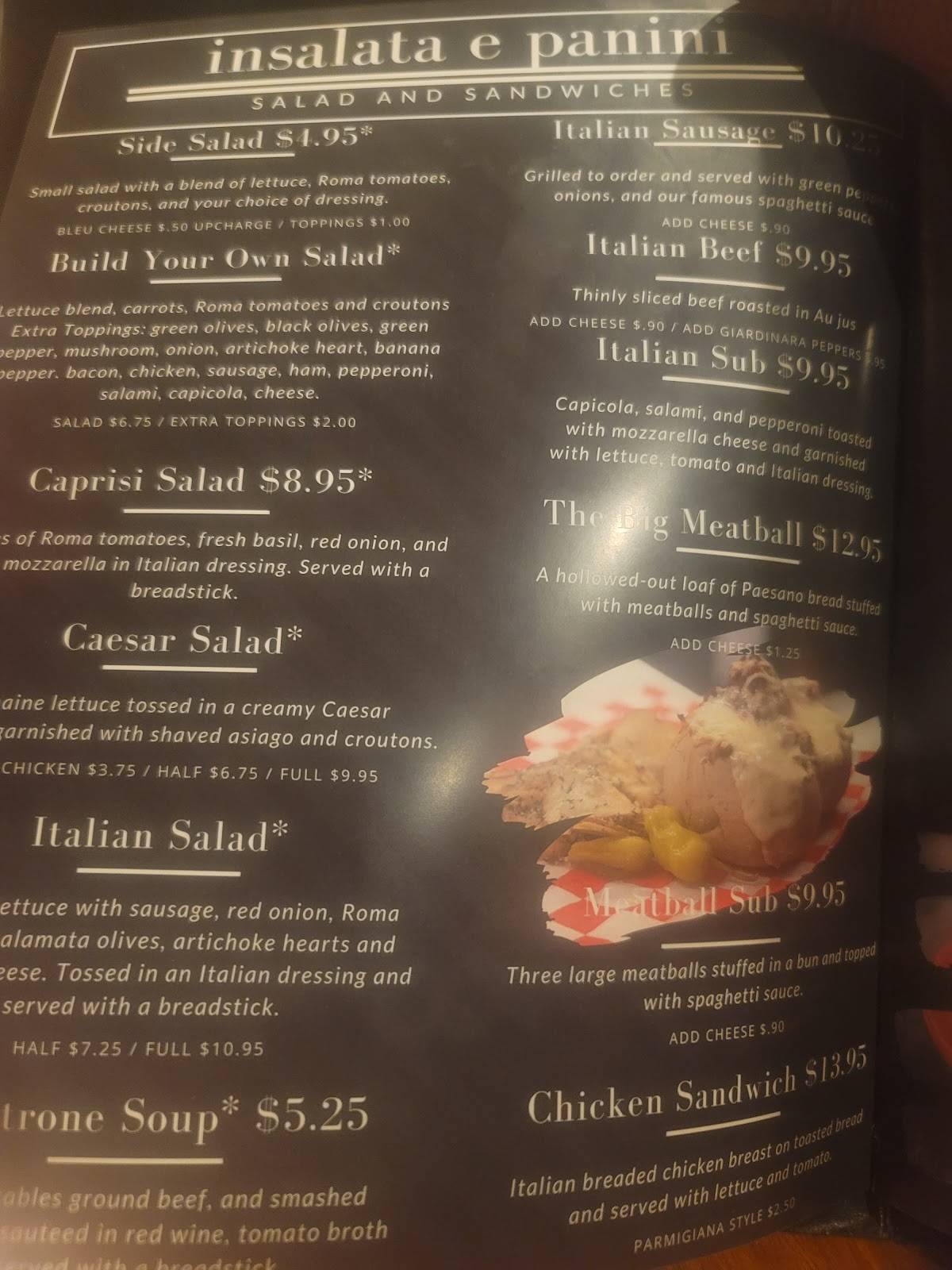 Menu at Teddy Spaghettis pizzeria, Muskegon