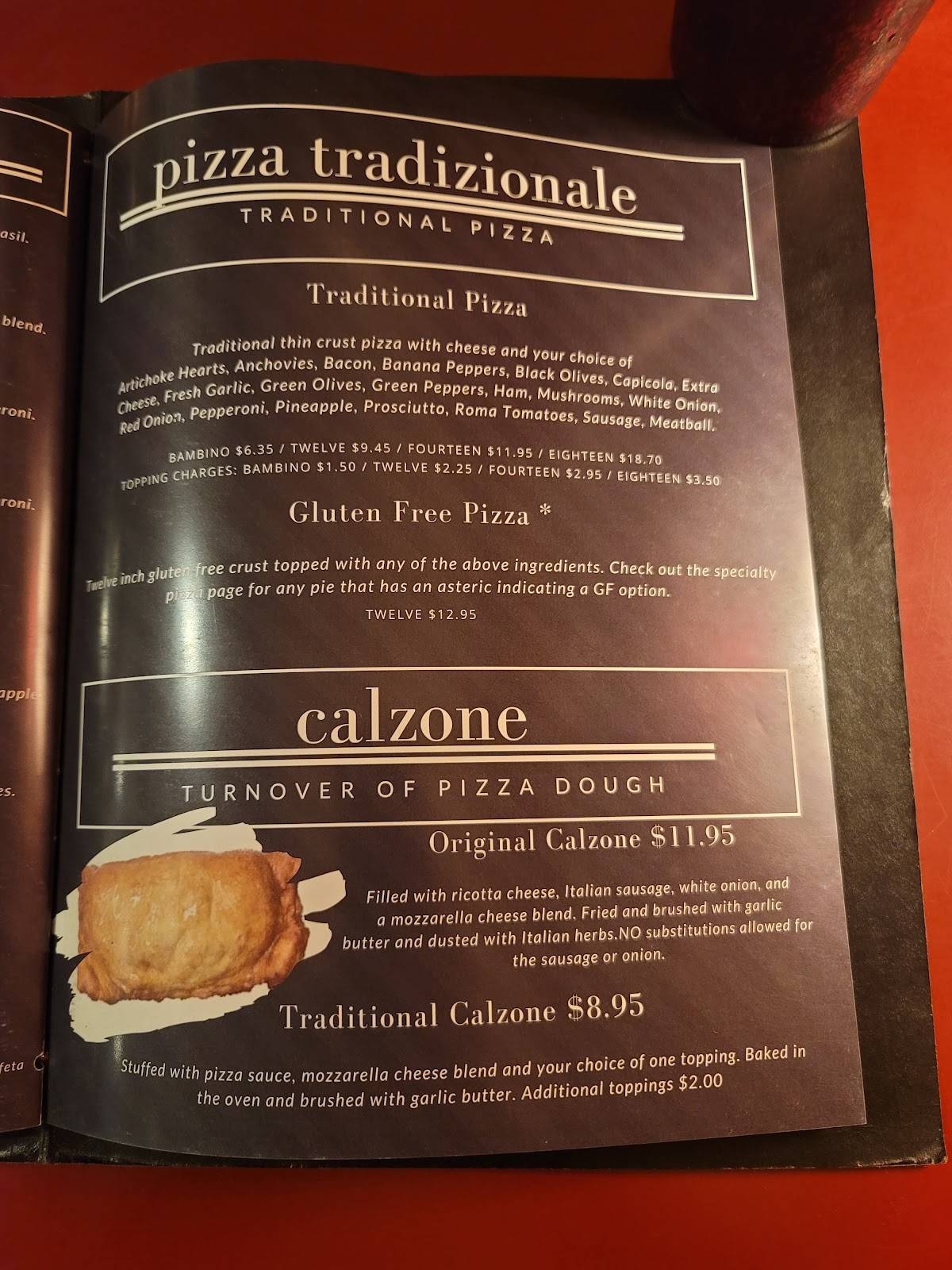 Menu at Teddy Spaghettis pizzeria, Muskegon