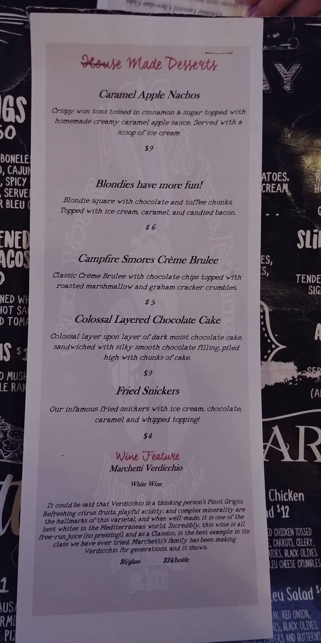 Menu at The Attic East Bar and Grill, Sioux Falls