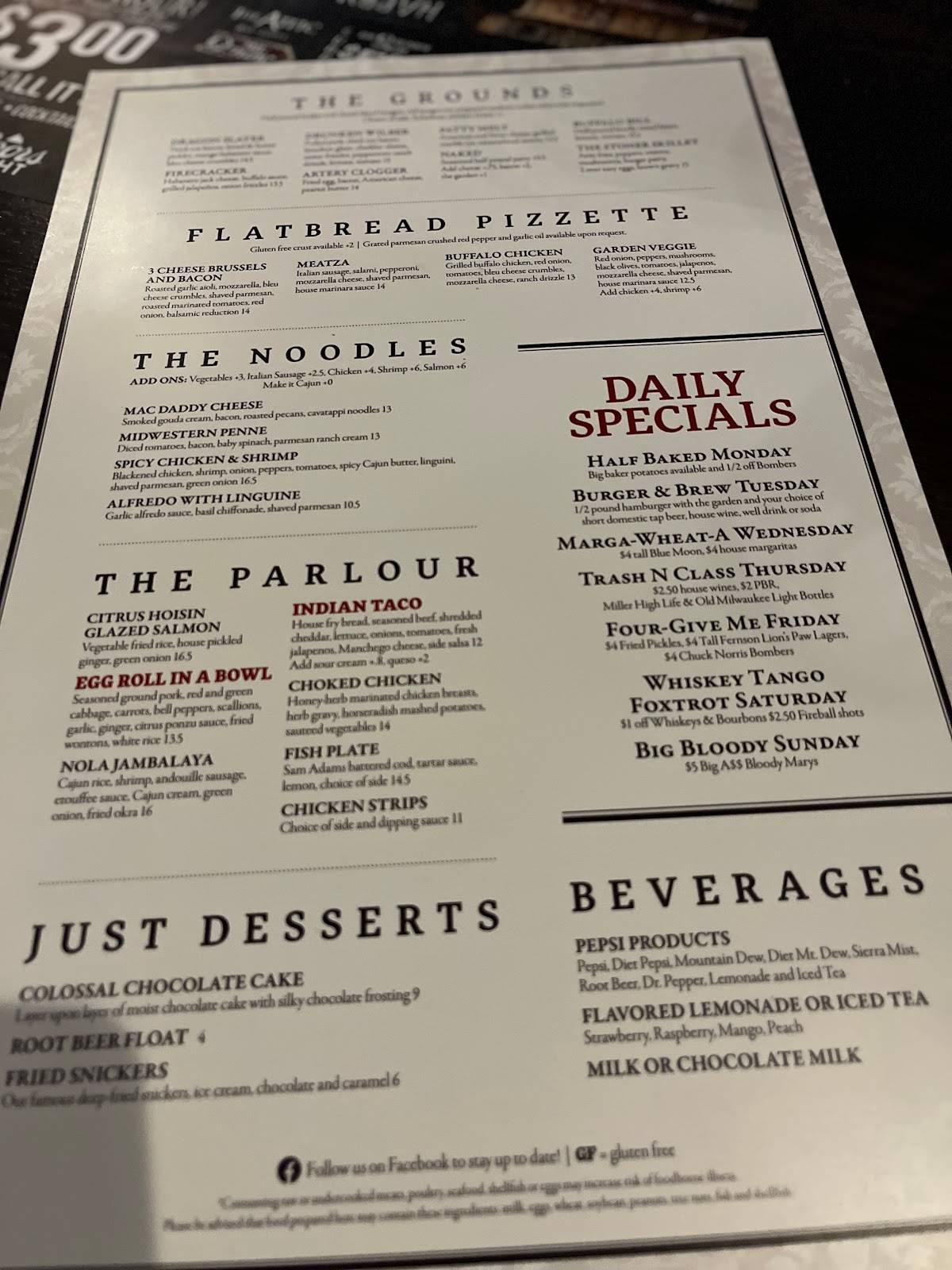 Menu at The Attic East Bar and Grill, Sioux Falls