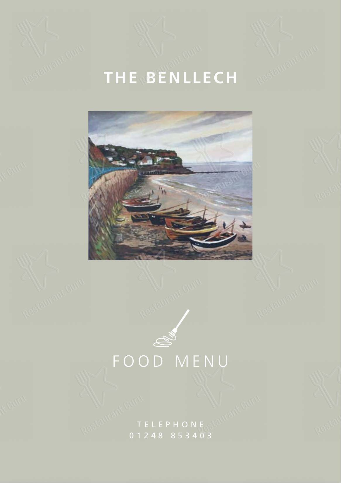 Menu at The Benllech pub & bar, Benllech