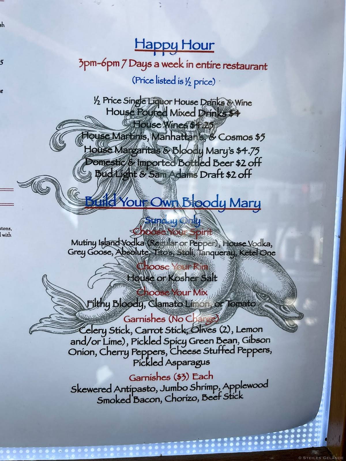 Menu at The Boathouse on Naples Bay restaurant, Naples