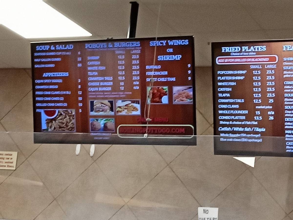 Menu at The Boiling Pot restaurant, Mobile, Airport Blvd