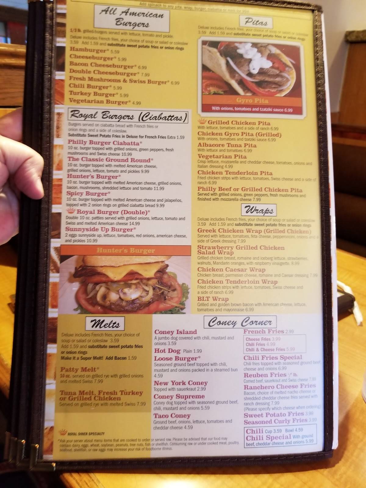 Menu at The Clarkston Royal Diner restaurant, Clarkston