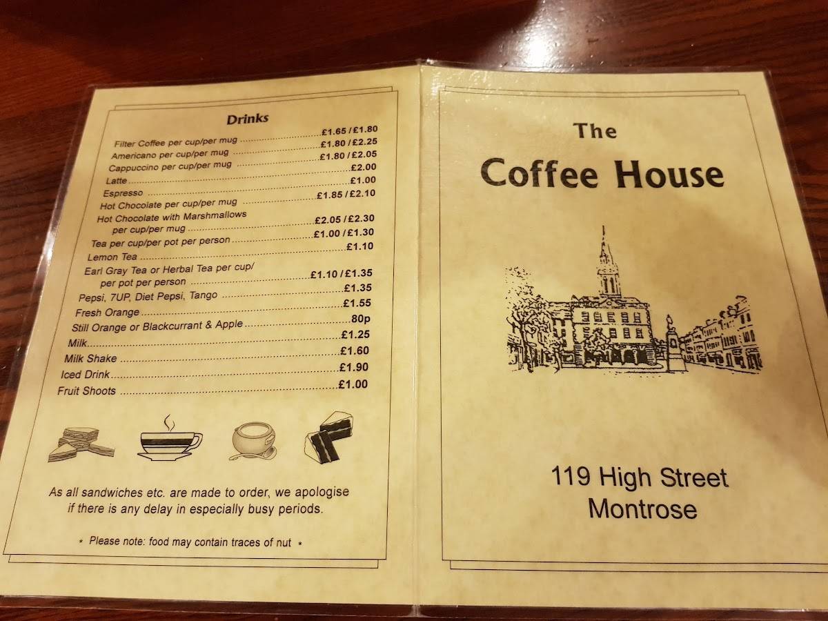 Menu at The Coffee House, Montrose