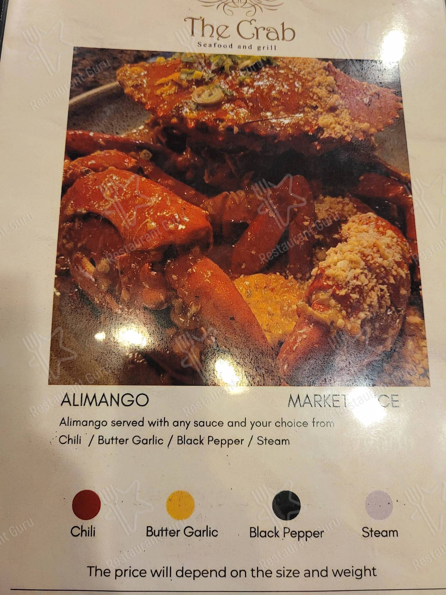 Menu at The Crab Seafood & Grill 세부더크랩 restaurant, Lapu-Lapu City
