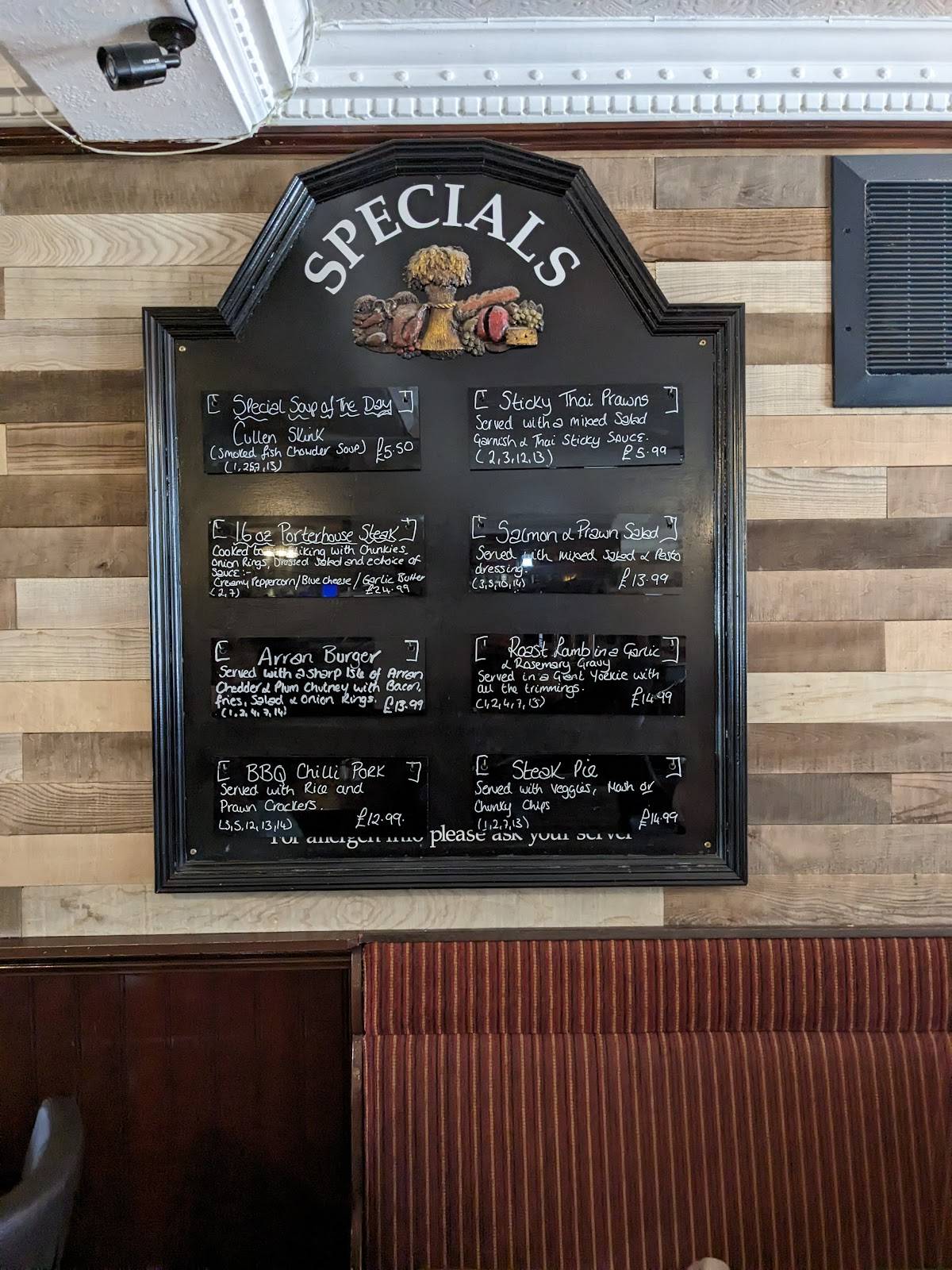 Menu at The Crofter Bar and Restaurant, Fort William