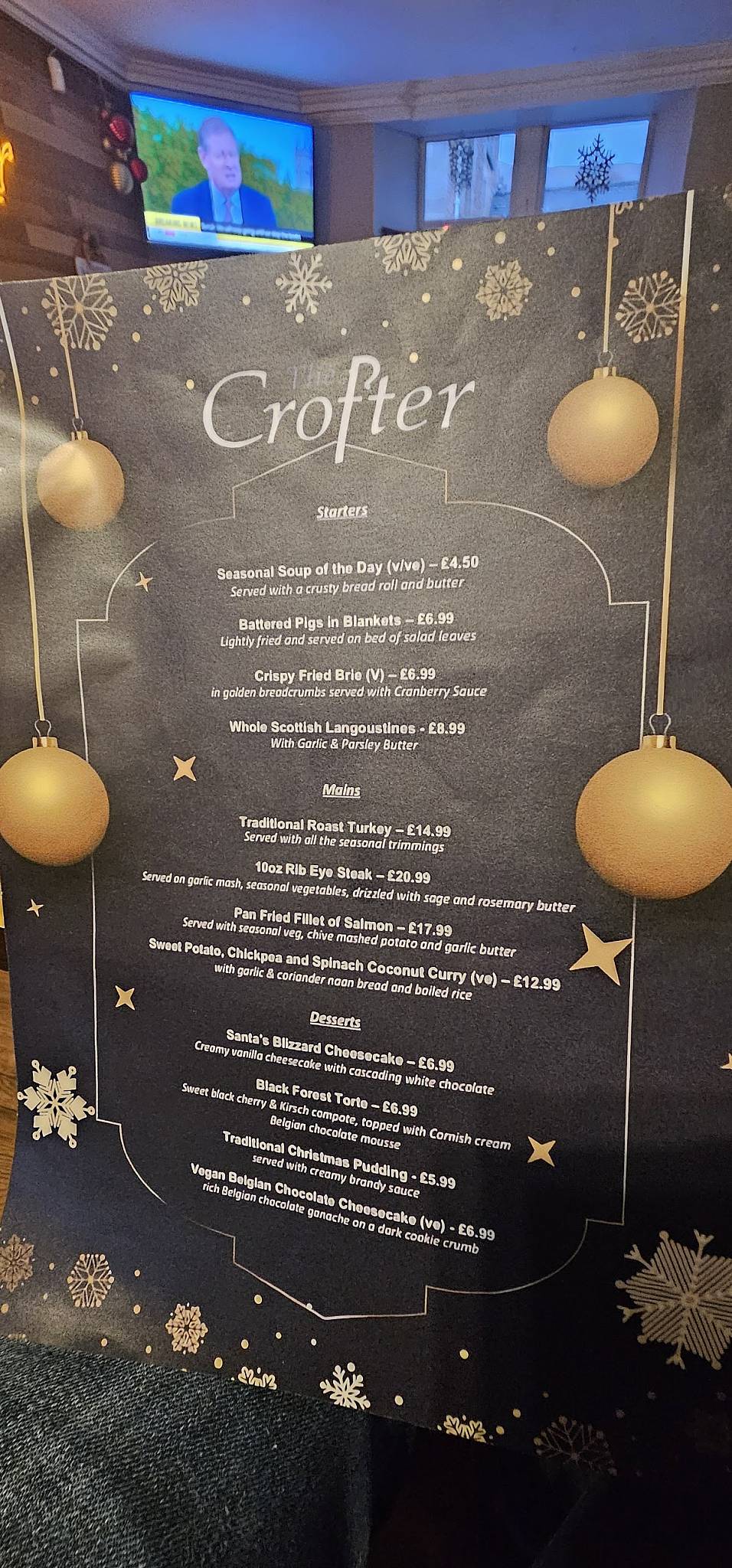 Menu at The Crofter Bar and Restaurant, Fort William