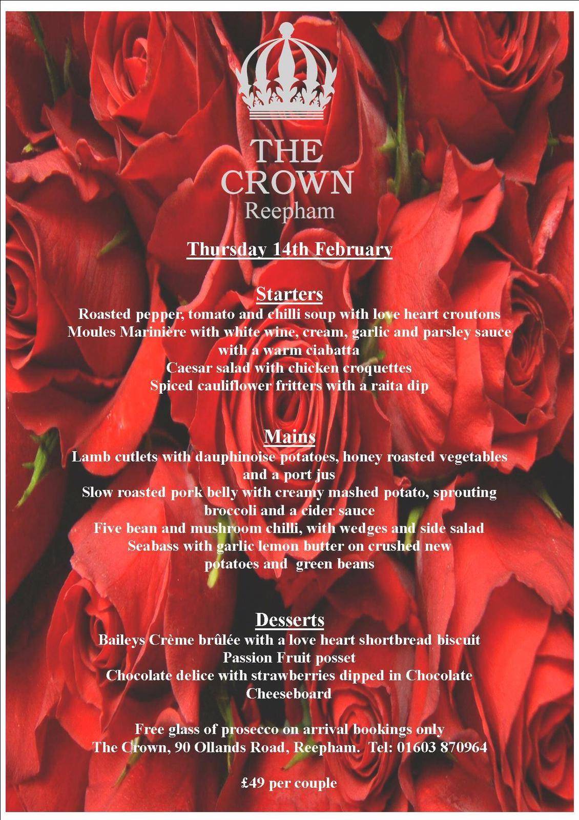 Menu at The Crown Reepham NR10 4EJ pub & bar, Cawston, The Crown Public ...