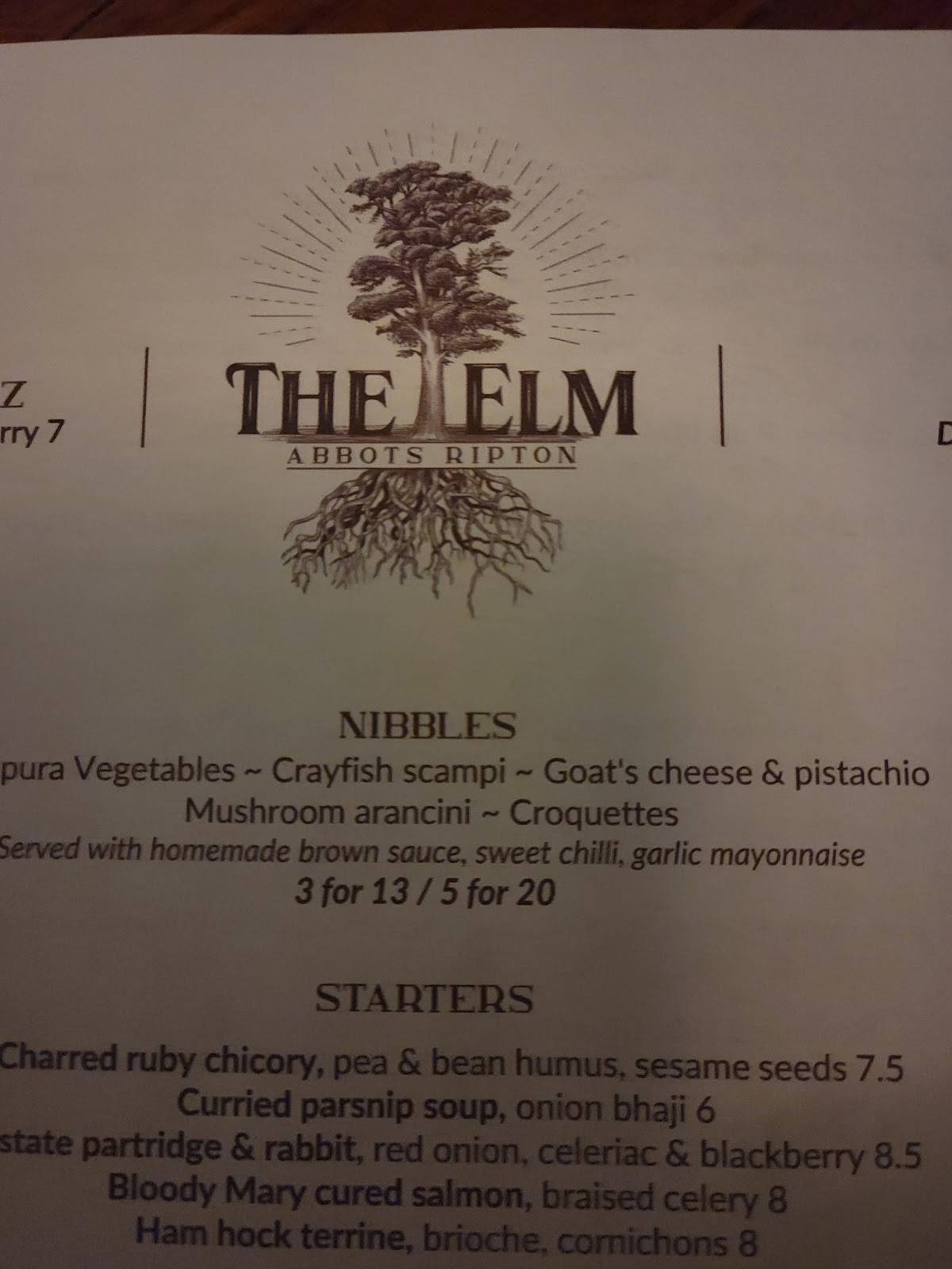Menu at The Elm pub & bar, Huntingdon