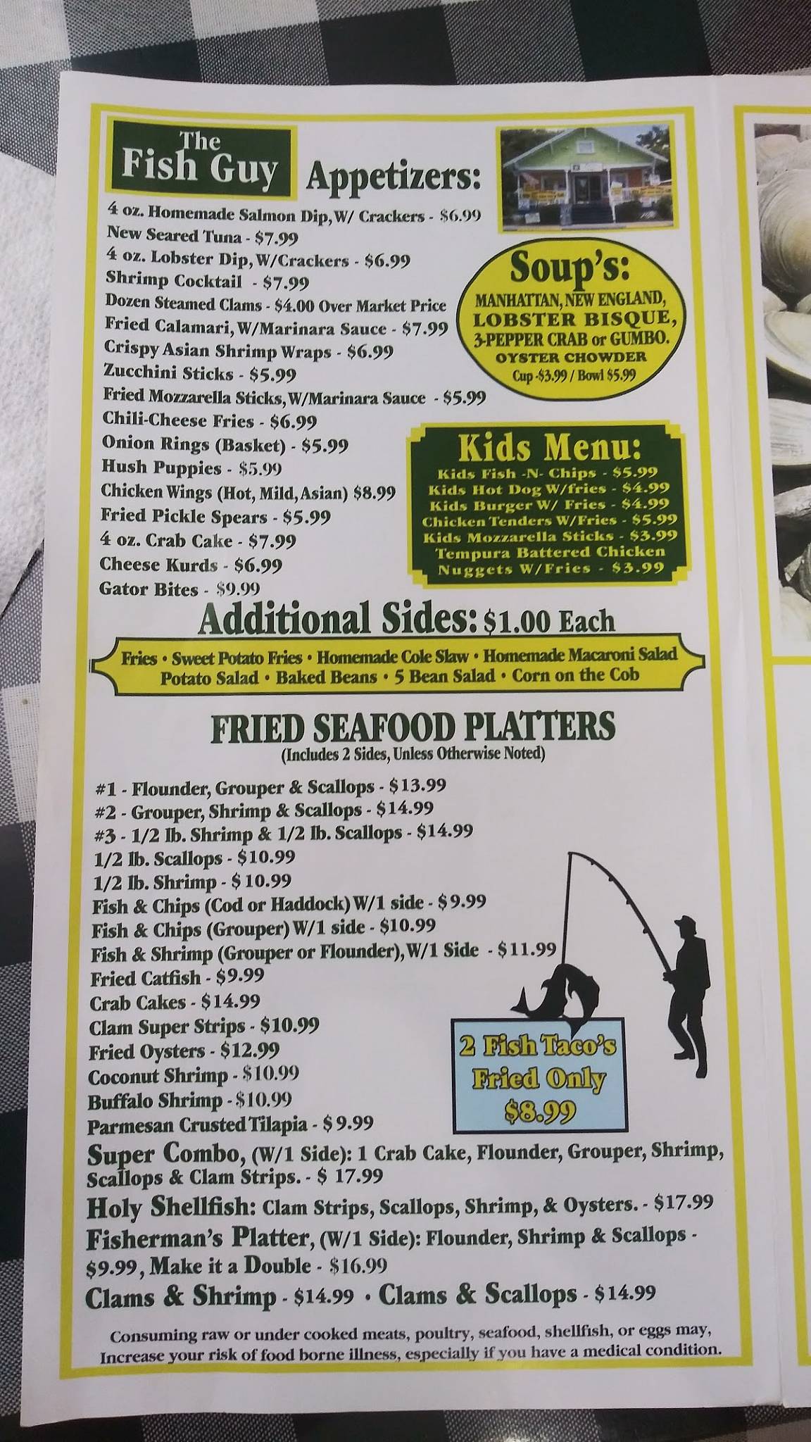 Menu at The Fish Guy restaurant, New Port Richey